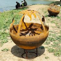 China Manual Ignition Corten Steel Propane Fire Pit Eye Catching Garden Centerpiece for sale