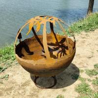 China Manual Ignition Corten Steel Propane Fire Pit Eye Catching Garden Centerpiece for sale