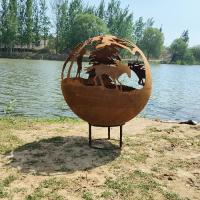 China Manual Ignition Corten Steel Propane Fire Pit Eye Catching Garden Centerpiece for sale