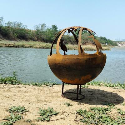 China Spring Corten Steel Smokeless Fire Pit Outdoor for sale