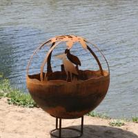 China Rustic Red Wood Burning Corten Steel Round Fire Pit Bowl 600mm for sale