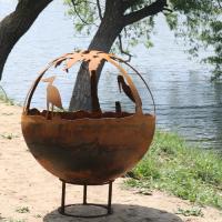 China 3mm Thickness Corten Steel Wood Burning Fire Pit In Backyard for sale