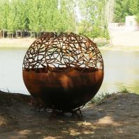 China 3mm Thickness Corten Steel Wood Burning Fire Pit In Backyard for sale