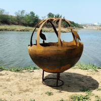 China 3mm Thickness Corten Steel Wood Burning Fire Pit In Backyard for sale