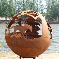 China Heat Resistant Painted Corten Fire Pit Bowl 800mm Diameter for sale