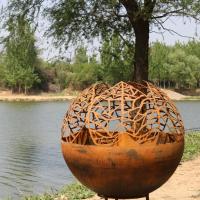 China Heat Resistant Painted Corten Fire Pit Bowl 800mm Diameter for sale