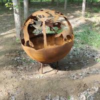 China Heat Resistant Painted Corten Fire Pit Bowl 800mm Diameter for sale