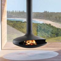 China Indoor Custom Wood Burning Fire Pits Carbon Iron Suspended From Ceiling for sale
