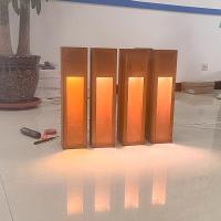 China Light Up Garden Led Bollard Light Electricity Or Solar Corten Steel for sale