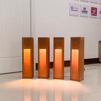 China Light Up Garden Led Bollard Light Electricity Or Solar Corten Steel for sale