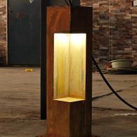 China 10W Solar Bollard Garden Lights Powder Coated Or Rusty Finish Corten Steel for sale