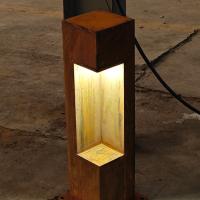 China 10W Solar Bollard Garden Lights Powder Coated Or Rusty Finish Corten Steel for sale