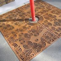 China Corten Steel Custom Tree Grate Metal Outdoor Sidewalk Trees Protection Grate for sale