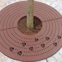 China Urban Accessories Outdoor Street Corten Steel Tree Grating Sidewalk Laser Cutting Steel Tree Grill for sale