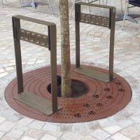 China Urban Accessories Outdoor Street Corten Steel Tree Grating Sidewalk Laser Cutting Steel Tree Grill for sale