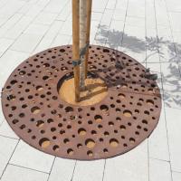 China Outdoor Corten Steel Tree Grating Street Metal Tree Protection Grate Tree Grills for sale