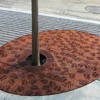 China Outdoor Corten Steel Tree Grating Street Metal Tree Protection Grate Tree Grills for sale