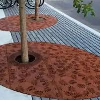 China Outdoor Corten Steel Tree Grating Street Metal Tree Protection Grate Tree Grills for sale
