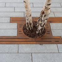 China Outdoor Corten Steel Trees Protection Grate Outside Street Sidewalk Metal Tree Safety Grill for sale
