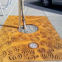 China Outdoor Corten Steel Trees Protection Grate Outside Street Sidewalk Metal Tree Safety Grill for sale