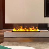 China Media Wall Artificial Decorative Flame Led Atomizing Water Steam Fireplace for sale