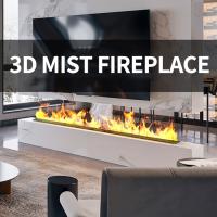 China Media Wall Artificial Decorative Flame Led Atomizing Water Steam Fireplace for sale
