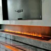 China Rectangular Shape Steel Material LED Water Vapor Fireplace For Metal Stoves Sale for sale