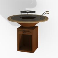 China Outdoor Smoker Removable Ash Catcher Steel BBQ Grill 800mm Diameter Cooking Plate for sale