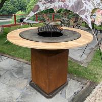 China Outdoor Cooking Made Easy With Rusted Bbq Grill And Wood / Charcoal Fuel for sale