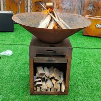 China Outdoor Cooking Made Easy With Rusted Bbq Grill And Wood / Charcoal Fuel for sale