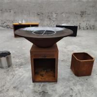 China Outdoor Use Easy To Clean Steel BBQ Grill With 1200mm Diameter Cooking Plate Corten Steel for sale