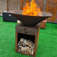 China Outdoor Use Easy To Clean Steel BBQ Grill With 1200mm Diameter Cooking Plate Corten Steel for sale