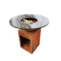 China Customized Steel BBQ Grill With Removable Ash Catcher And Rusted for sale