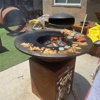 China Customized Steel BBQ Grill With Removable Ash Catcher And Rusted for sale