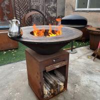 China Customized Steel BBQ Grill With Removable Ash Catcher And Rusted for sale
