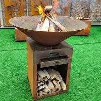 China Customized Steel BBQ Grill With Removable Ash Catcher And Rusted for sale