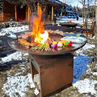 China Customized Steel BBQ Grill With Removable Ash Catcher And Rusted Design for sale