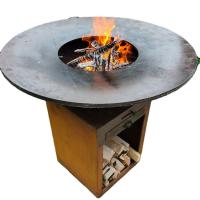 China Easy To Clean And Rusted Charcoal Corten Steel BBQ Grill For Backyard Cooking for sale