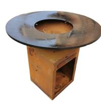 China Easy To Clean And Rusted Charcoal Corten Steel BBQ Grill For Backyard Cooking for sale