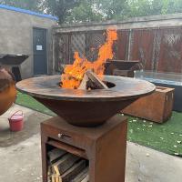 China Easy To Clean And Rusted Charcoal Corten Steel BBQ Grill For Backyard Cooking for sale
