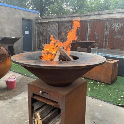 China Easy To Clean And Rusted Charcoal Corten Steel BBQ Grill For Backyard Cooking for sale