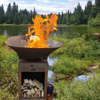 China Outdoor 1200mm Diameter Cooking Plate Steel BBQ Grill Easy To Clean Corten Steel for sale