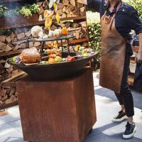 China Rusted Steel BBQ Grill With Assembly Required Yes Fuel Wood / Charcoal for sale