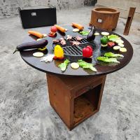 China Rusted Steel BBQ Grill With Assembly Required Yes Fuel Wood / Charcoal for sale