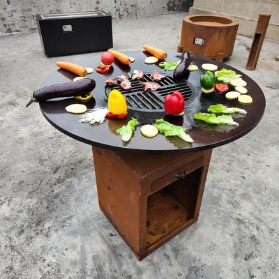 China Rusted Steel BBQ Grill With Assembly Required Yes Fuel Wood / Charcoal for sale