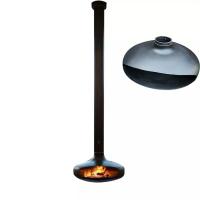 China Customizable Carbon Iron Fire Pit Wood Burning Wall Hanging Fireplace for sale