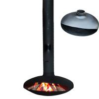 China Customizable Carbon Iron Fire Pit Wood Burning Wall Hanging Fireplace for sale