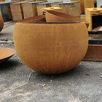 China Weather Resistant Rusty Corten Steel Pot Metal Raised Garden Bed With Low Maintenance And Drainage Hole for sale