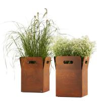 China Modern Corten Steel Pot Indoor / Outdoor Usage Large Plant Pots for sale