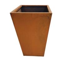China Modern Weather Resistant Corten Planter Box Planter Pot With Drainage Hole For Small Trees for sale